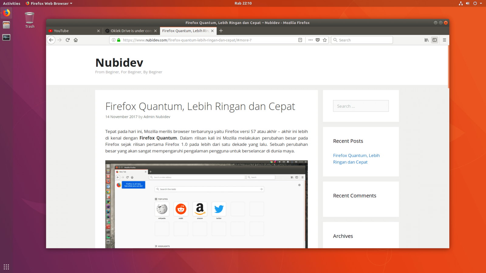 Firefox Quantum, Lebih Ringan dan Cepat - Nubidev